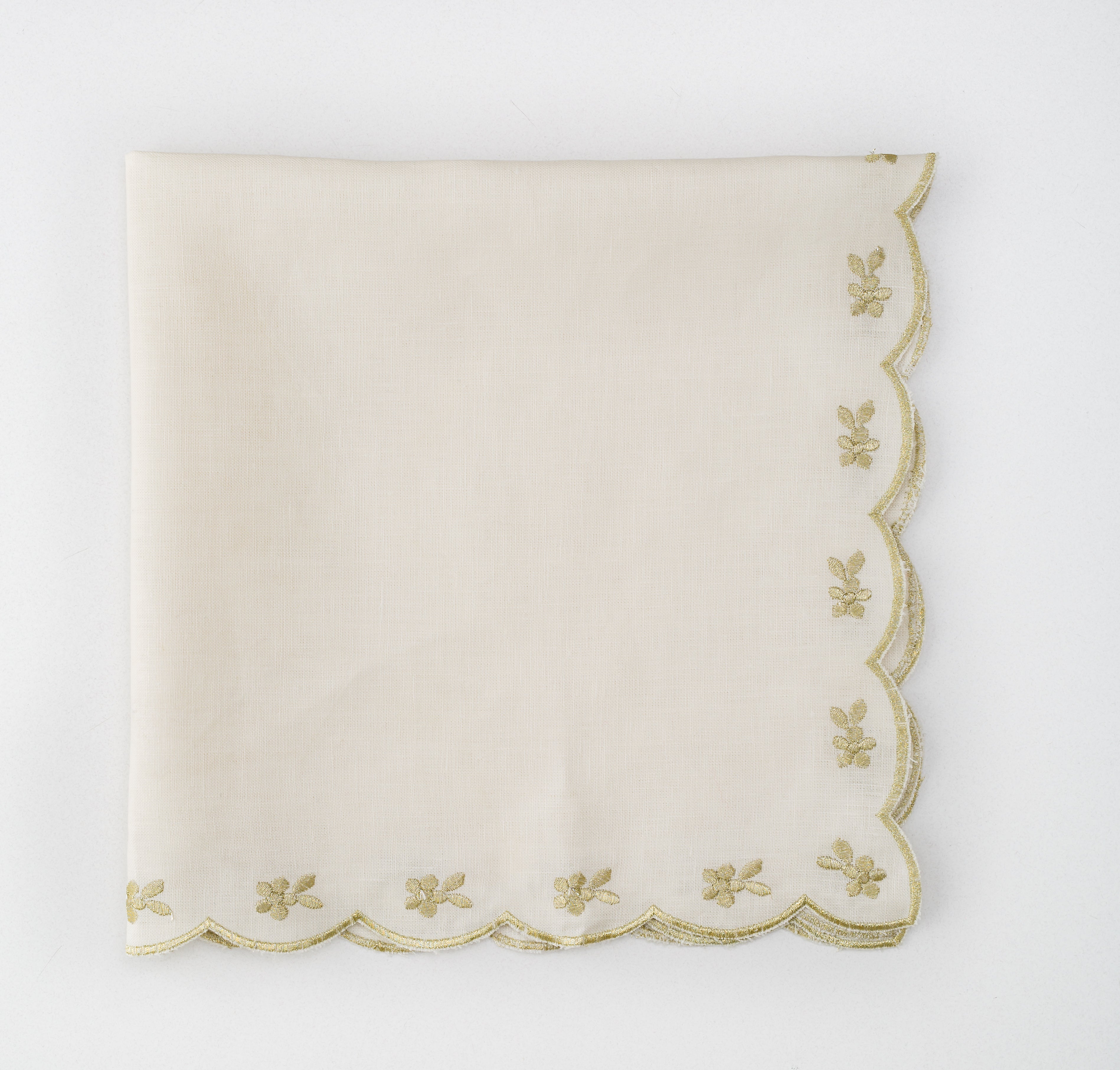Gold Flower Border Napkin – Nomi K