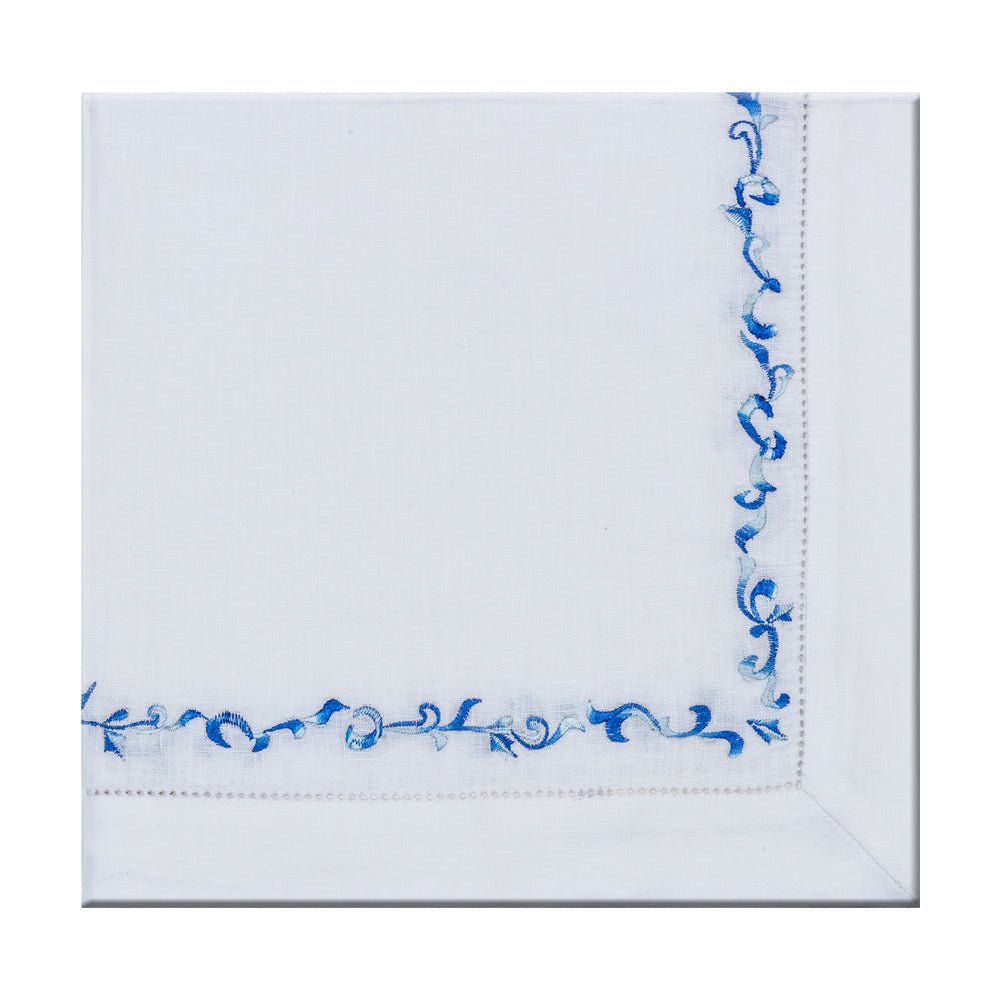 Royal Blue Wave Embroidered Napkin – Nomi K